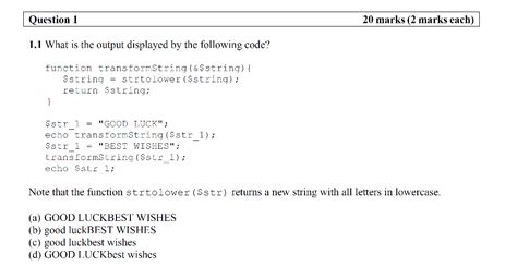 Solved 11 What Is The Output Displayed By The Following