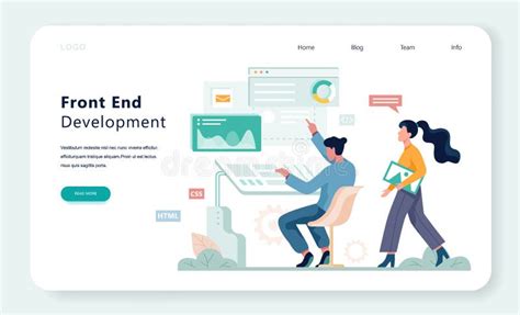 Frontend Development Concept Set Website Interface Design Stock Vector Illustration Of
