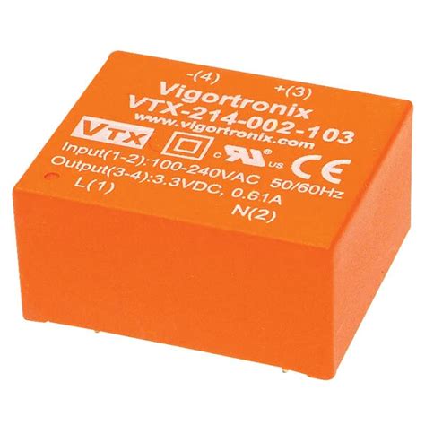 VIGORTRONIX VTX 214 002 112 2W Profil Bas Ac Dc Convertisseur 12V