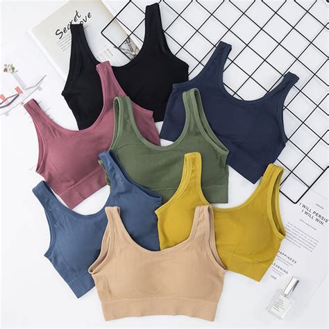Seamless Women Wirefree Padded Bra Sports Bras Sexy Tube Top Female V