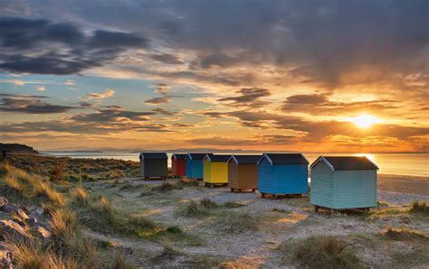Spring Sunset Findhorn Huts Findhorn Bay Moray Scotland Transient