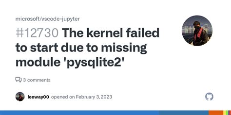 The Kernel Failed To Start Due To Missing Module Pysqlite2 · Issue