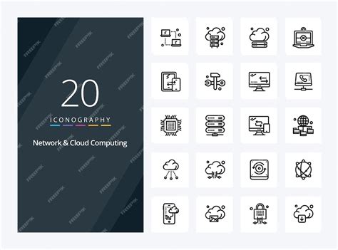 Premium Vector 20 Network And Cloud Computing Outline Icon For Presentation
