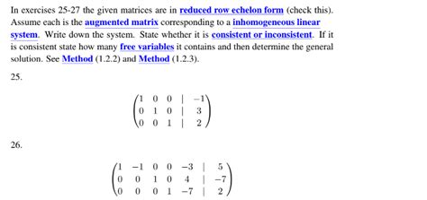 Solved In Exercises The Given Matrices Are In Reduced Chegg