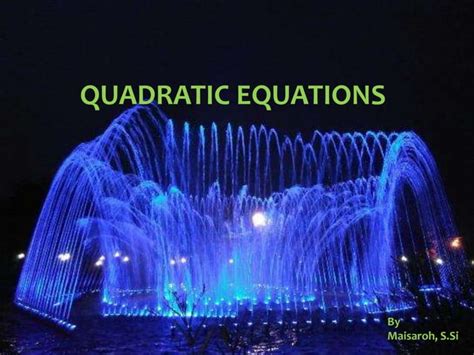 Math Quadratic Equations Pptx Physics Science