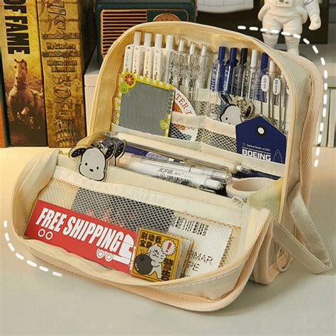 집게증정 초대용량 레터링 사각 필통 파우치 문구 포카수납 생일선물 필기용품 다기능 가방 학생 에이블리