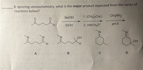 Solved What Is The Expected Major Product Of The Reaction
