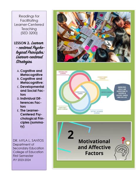 Lesson 3 Learner Centered Psychological Principles Learner Centered Strategies Pdf
