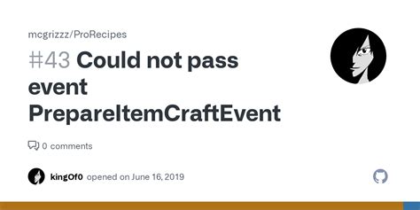 Could Not Pass Event PrepareItemCraftEvent Issue 43 Mcgrizzz