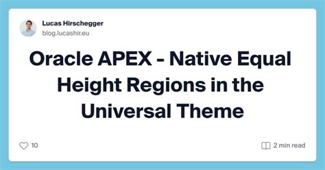 Omar Sawalhah On Linkedin Oracle Apex Native Equal Height Regions In