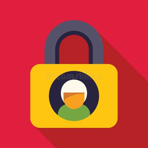 Yellow Padlock Protecting User Account With Profile Picture On Red