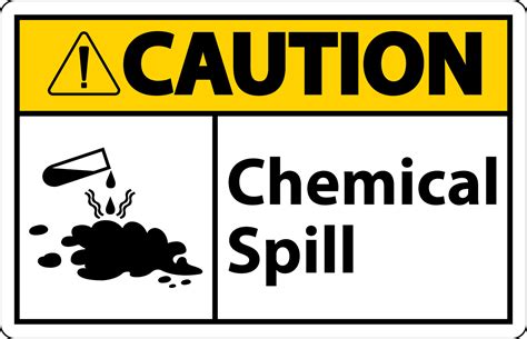 Caution Chemical Spill Sign On White Background 14832936 Vector Art At