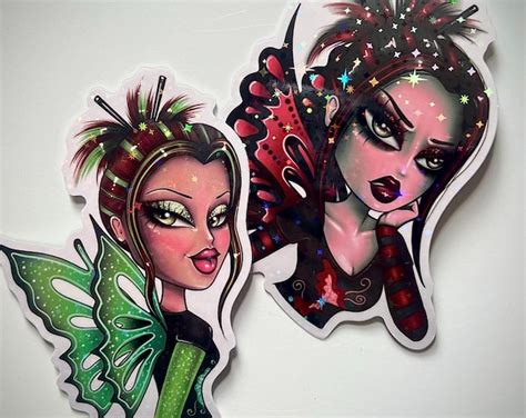 Brat Stickers Brat Pixie Inspired Sticker Duo Holographic Fairycore