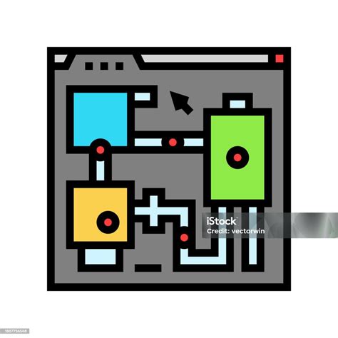 레벨 디자인 게임 개발 컬러 아이콘 벡터 일러스트레이션 개발에 대한 스톡 벡터 아트 및 기타 이미지 개발 디자인 벡터