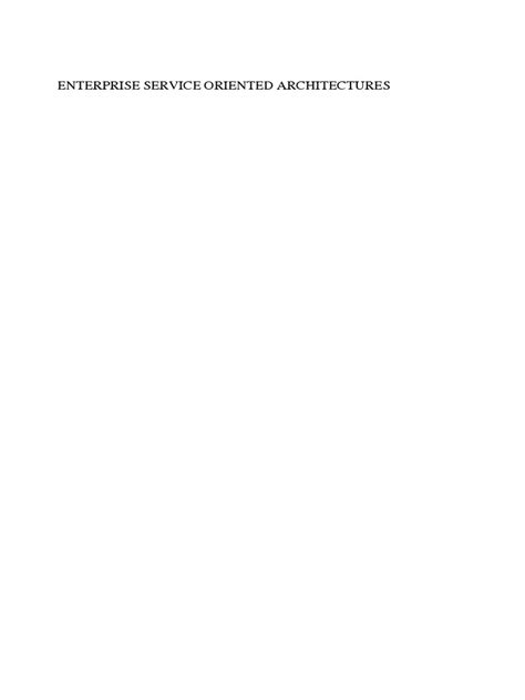 enterprise service oriented architectures pdf service oriented