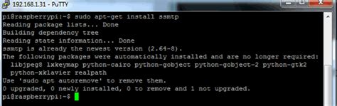 how to send smtp email using raspberry pi