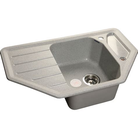 Мойка GRANFEST CORNER GF-C-800E мрамор, угловая, 800х500 мм, серый C ...