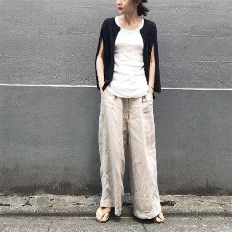 【リネンワイドパンツコーデ】さらりと着こなす！お手本28選 ワイドパンツ コーデ レディース ファッション ワイドパンツ 夏