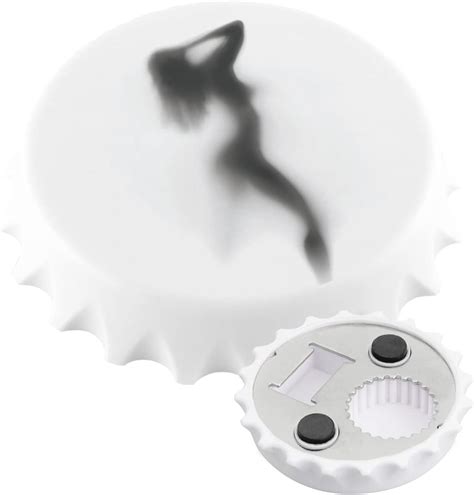 Bottle Opener Fridge Magnet Black And White The Shadow Of