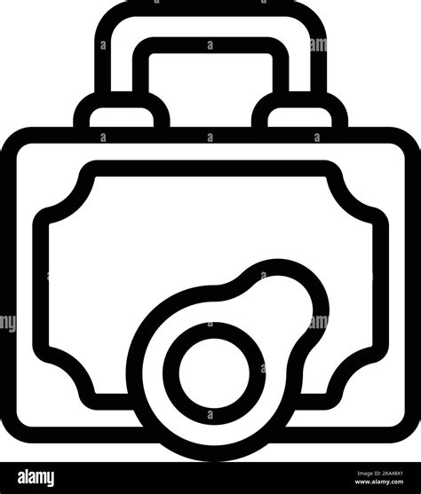 Lunch Box Icon Outline Vector School Meal Container Food Stock Vector