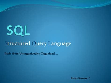 Structured Query Language Sql Ppt
