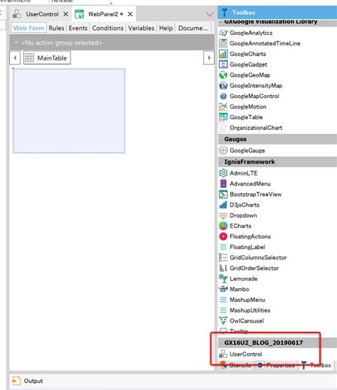 【genexus16】usercontrol Oqiita Memo