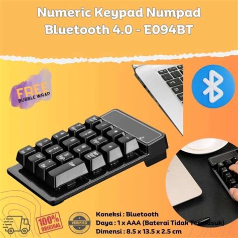 jual keypad numeric num lock pad keyboard angka bluetooth 4 0 ringan