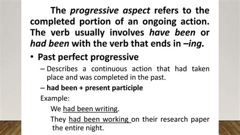 The Perfect Progressive Aspect Of Verb Pptx