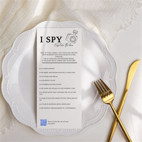 Wedding QR Code Sign I Spy Wedding Game QR Code Wedding Reception