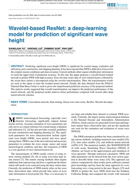 Pdf Wavelet Based Resnet A Deep Learning Model For Prediction Of