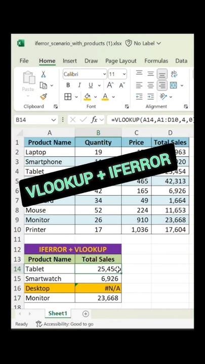 How To Apply Vlookup With Iferror In Excel Excel Advanceexcel