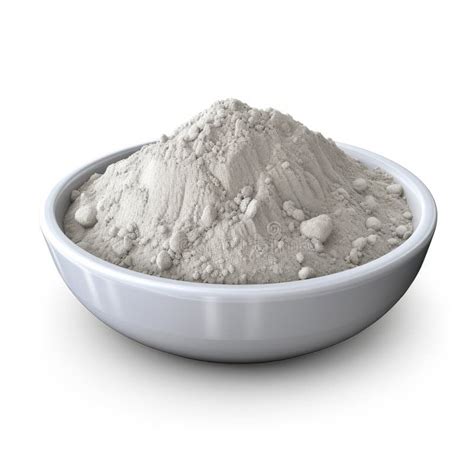 Grey Powder Of Gypsum Clay Or Diatomite Isolated Powdered Calcium Or
