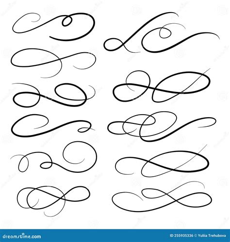 Underline Swishes Tail Collection Swoosh Element For Sport Logo