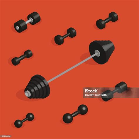 체육관과 피트 니스 3d 벡터 일러스트 레이 션에 대 한 평면 디자인 요소입니다 3차원 형태에 대한 스톡 벡터 아트 및 기타 이미지 3차원 형태 Sport Set