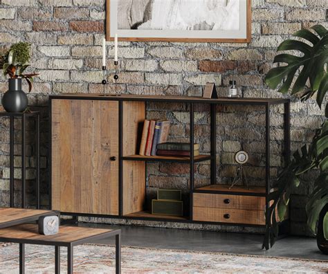 Victoria Rustic Funky Open Console Table Fully Assembled Oak World