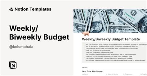 Weekly Biweekly Budget Template Notion Marketplace