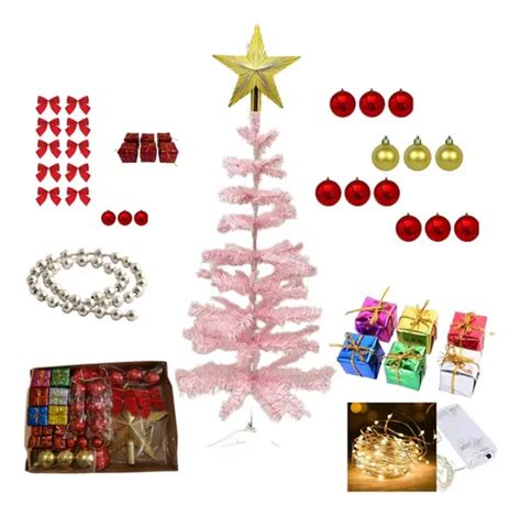 Rvore De Natal Rosa Decorada Cm Enfeitada Parcelamento Sem Juros