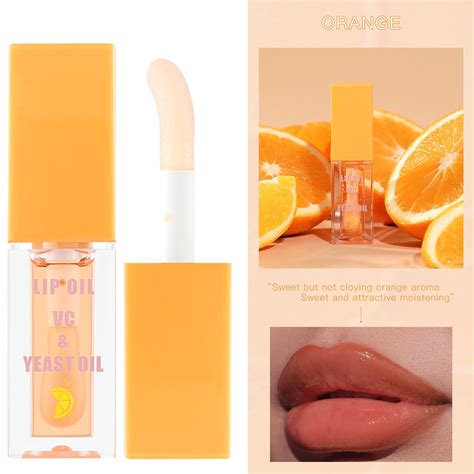 Siquannn Lip Oil Eye Gloss Organic Cocoa Butter Lip Plumper Gloss Peach