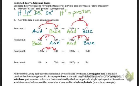 Exploring Acid Base Reactions Worksheet Answers And Insights