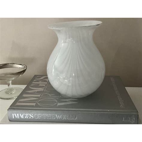 Late 20th Century Feathered Case Glass Vase Chairish