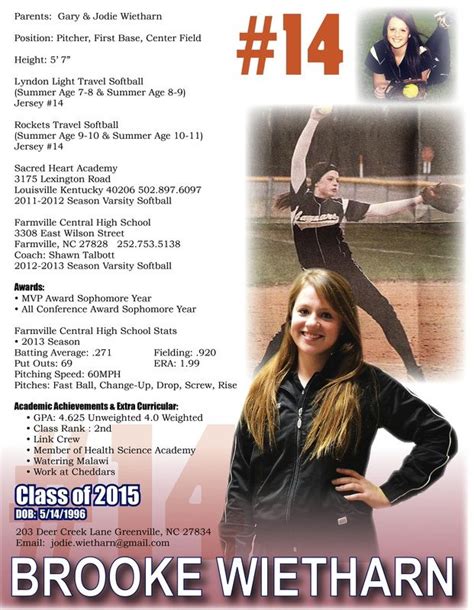 Free Softball Player Profile Template Smart Template Maker