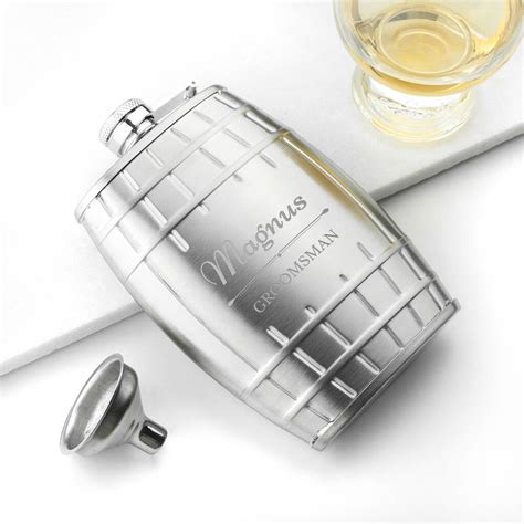 Personalised Groomsmen Cask Hip Flask By JUNGLEY