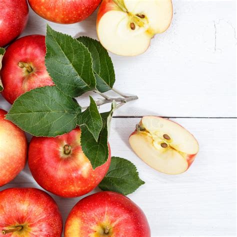 Apples Apple Fruits Fruit With Leaves From Above Square Autumn Fall