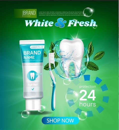 Premium Vector Free Vector Realistic Fresh Toothpaste Poster Ad