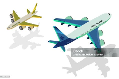 Two Opposite Direction Aeroplanes In The Sky Stock Illustration