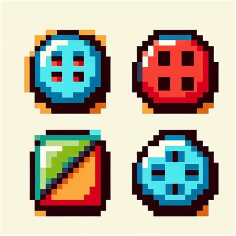 Pixelated Game Buttons Design 4 Unique Styles Ai Art Generator