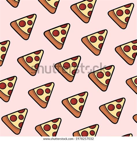 Pizza Pattern Background Social Media Post Stock Vector Royalty Free