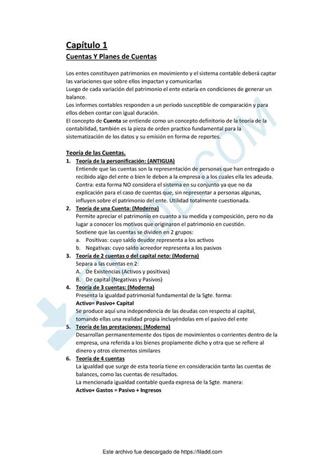 Resumen 1er Parcial Capítulo 1 Cuentas Y Planes de Cuentas Los entes