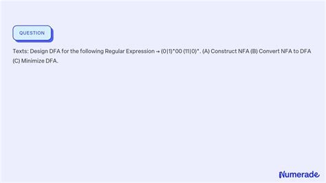 SOLVED Texts Design DFA For The Following Regular Expression 0 1