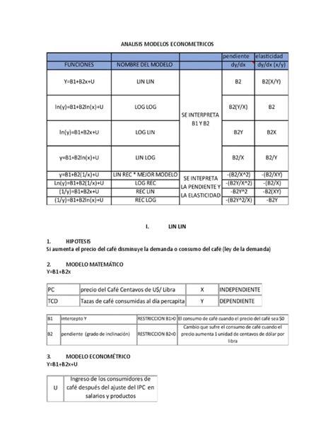 Analisis Modelos Econometricos Pdf Econometría Intervalo De Confianza
